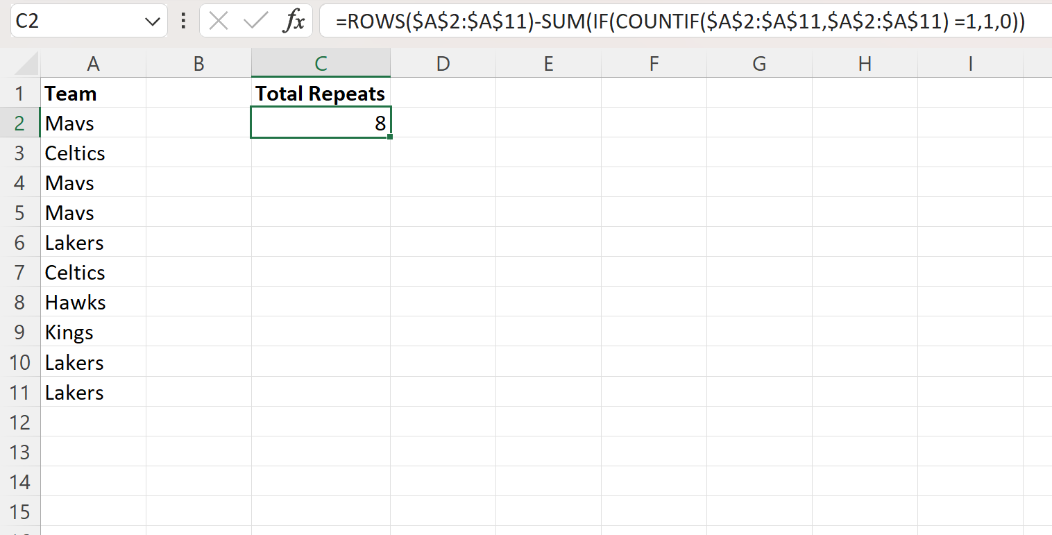 BEST Way To Count Repeated Words In Excel With Example 