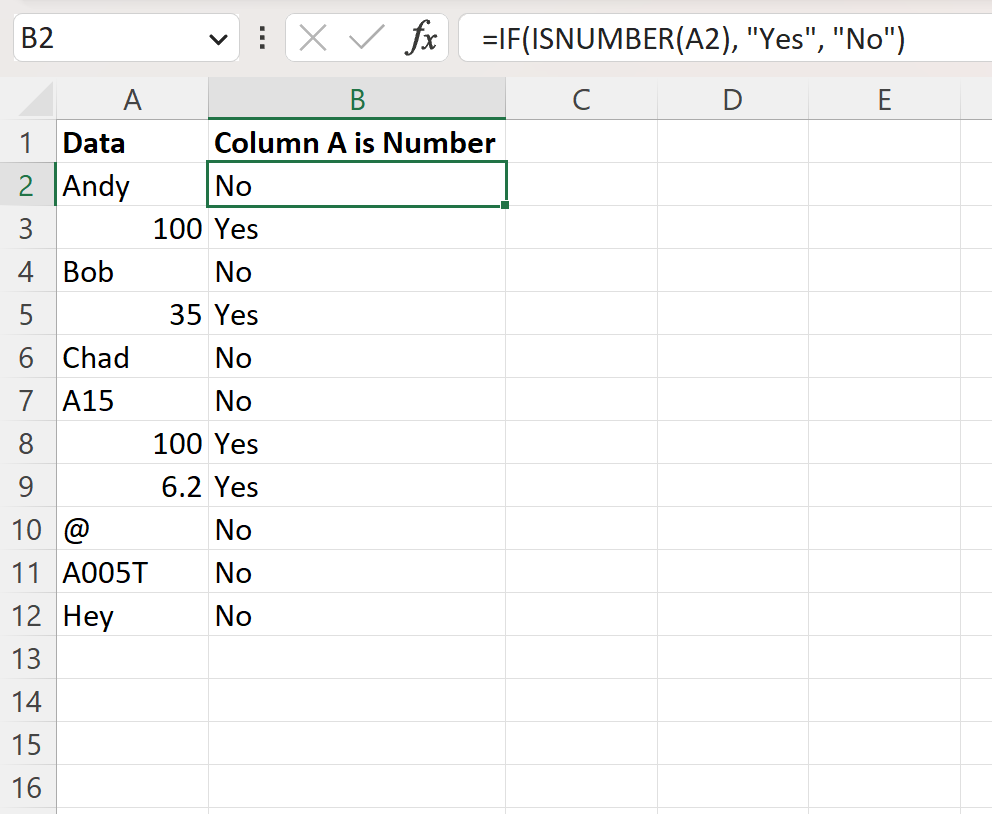 BEST Way To Excel Use IF Function To Check If Cell Is A Number