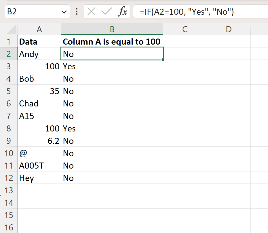 Excel Use IF Function To Check If Cell Is A Number