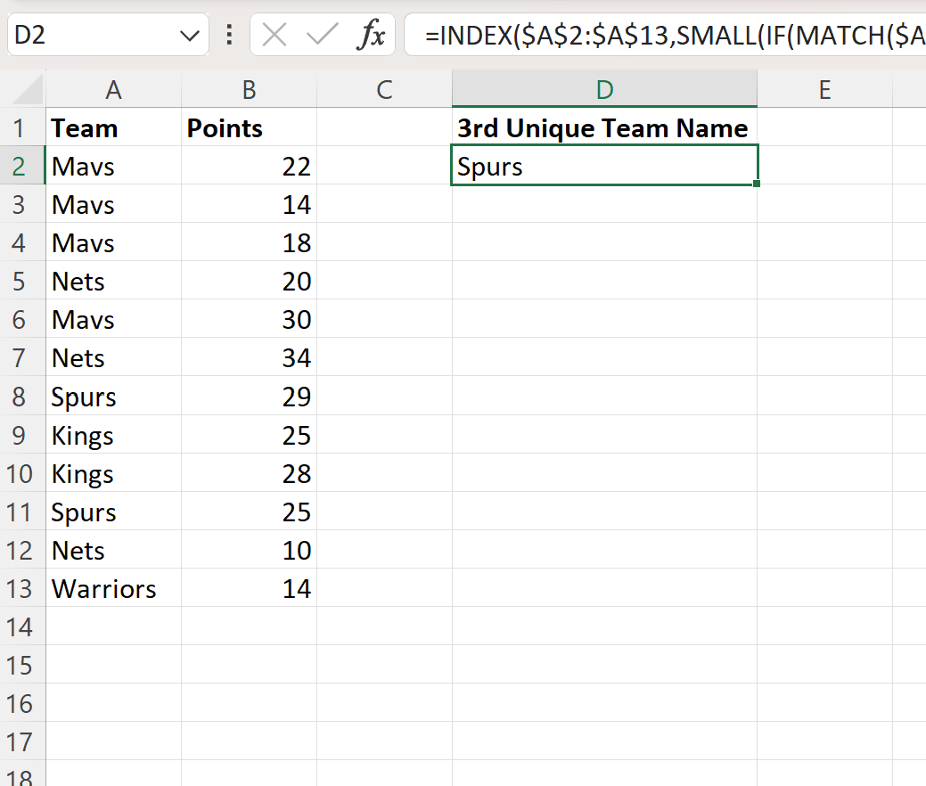 Find The Nth Unique Value In Excel With Example 