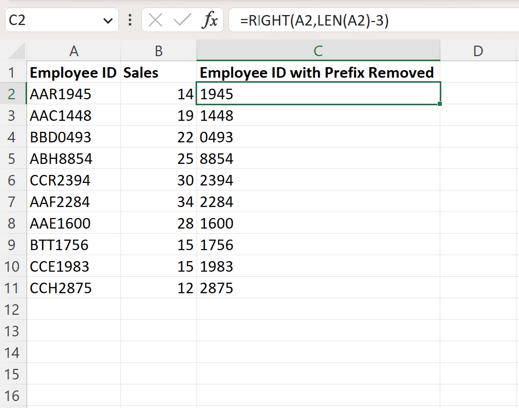 Learning to Remove Prefixes from Text Strings in Excel: A Step-by-Step ...