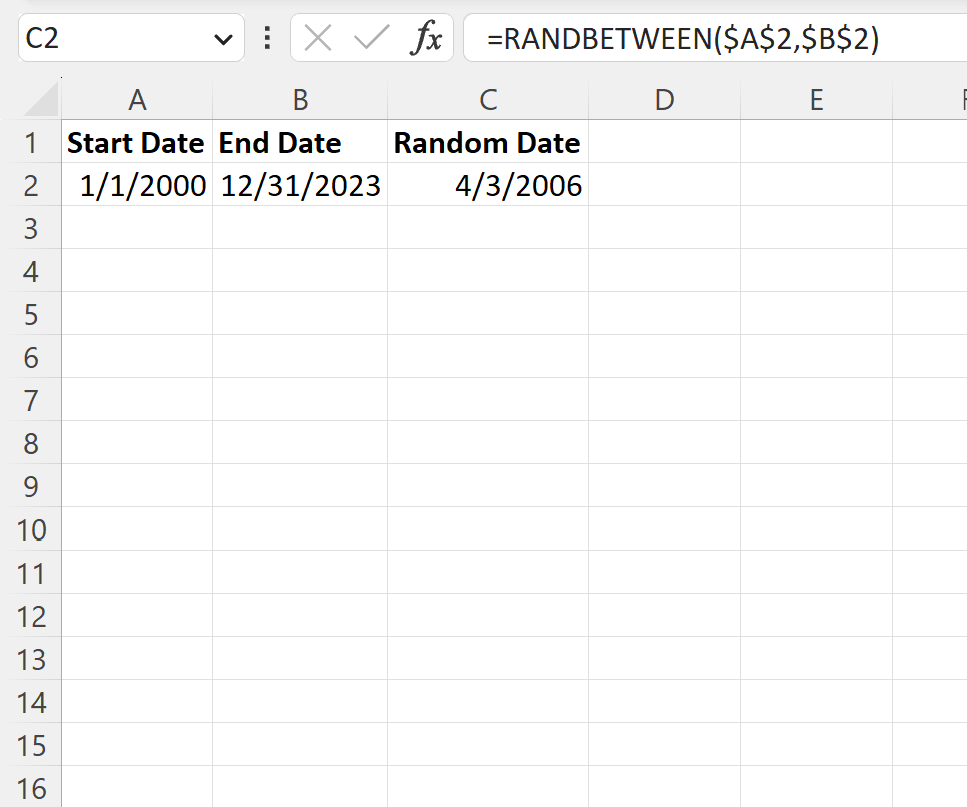 BEST Way To Generate Random Dates In Excel With Examples 