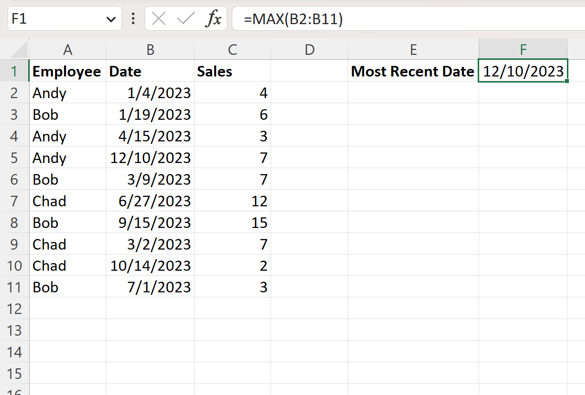 BEST Way To Find Most Recent Date In Excel With Examples 