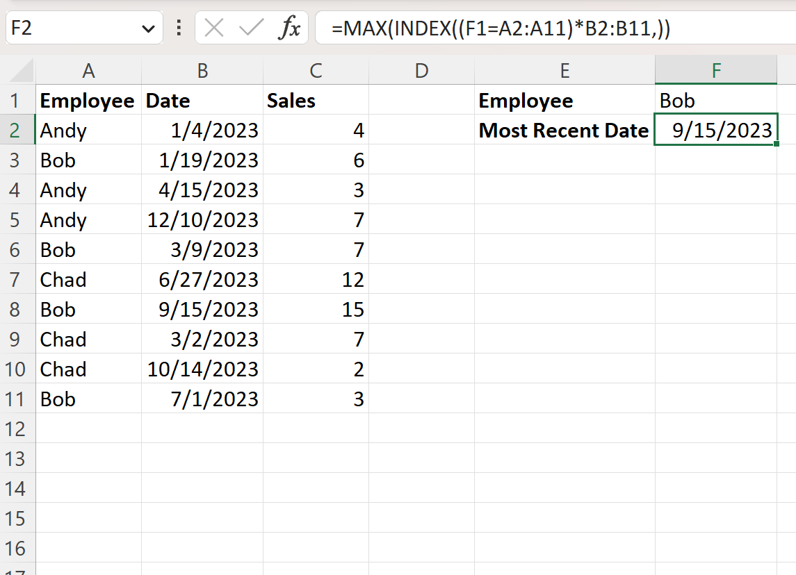 find-most-recent-date-in-excel-with-examples