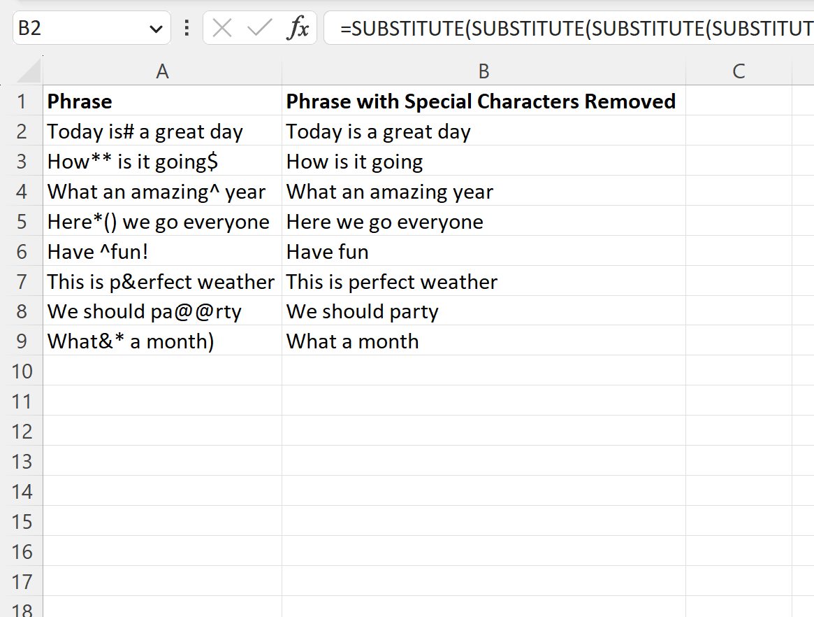 Remove Special Characters In Excel PSYCHOLOGICAL STATISTICS