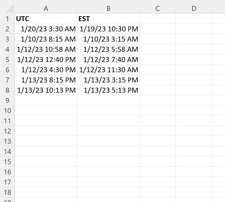 Learn How To Convert UTC To EST In Excel: A Step-by-Step Guide ...