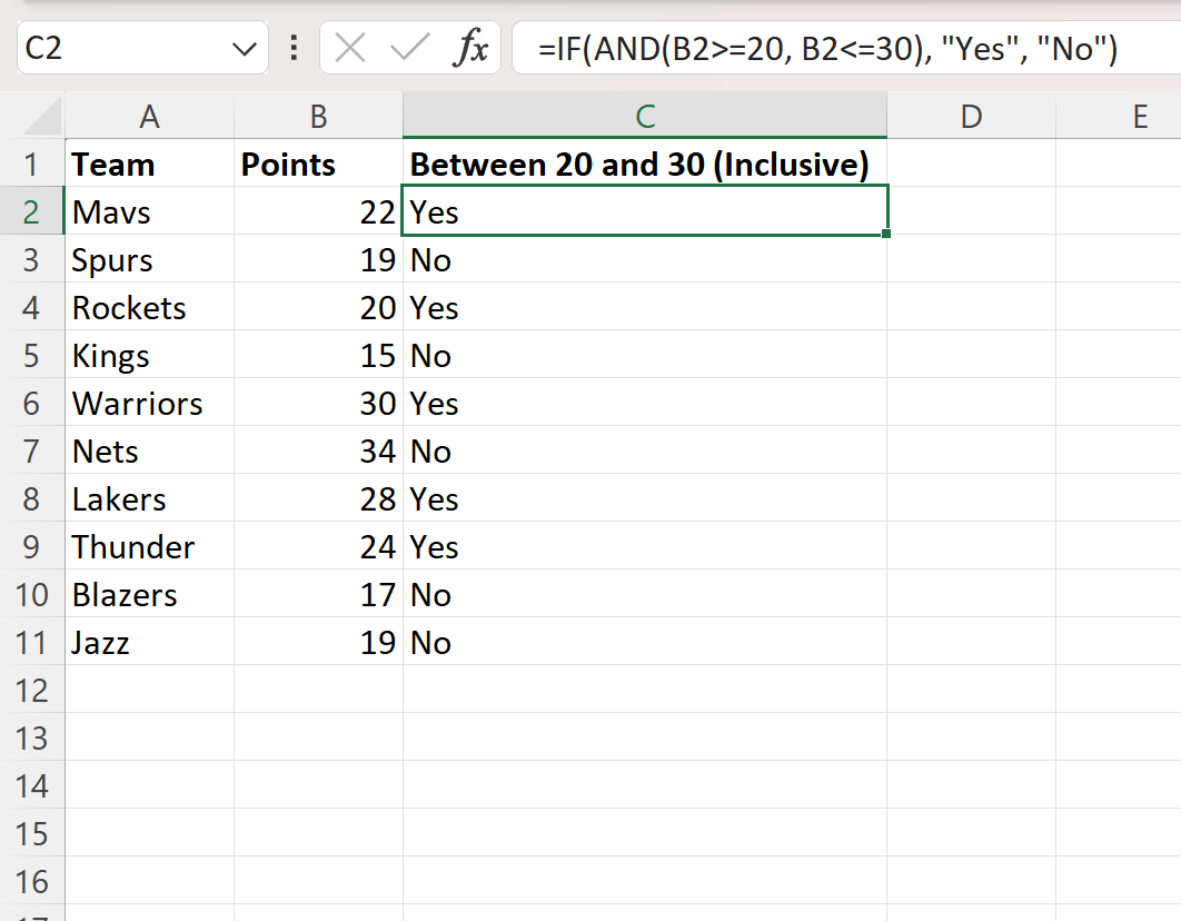 Learn How To Use IF And AND Functions To Check Number Ranges In Excel ...