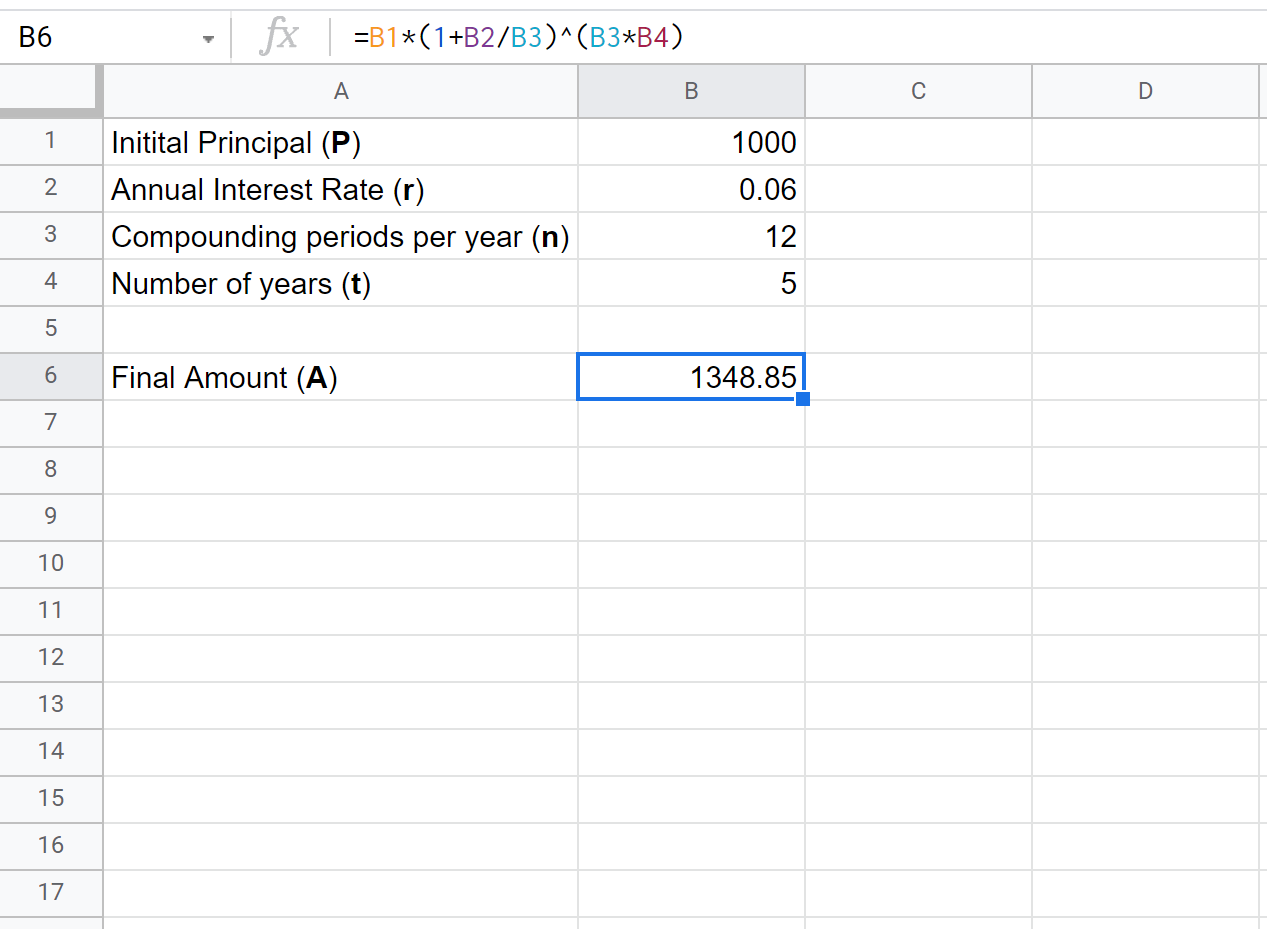 Calculate Compound Interest In Google Sheets (3 Examples ...