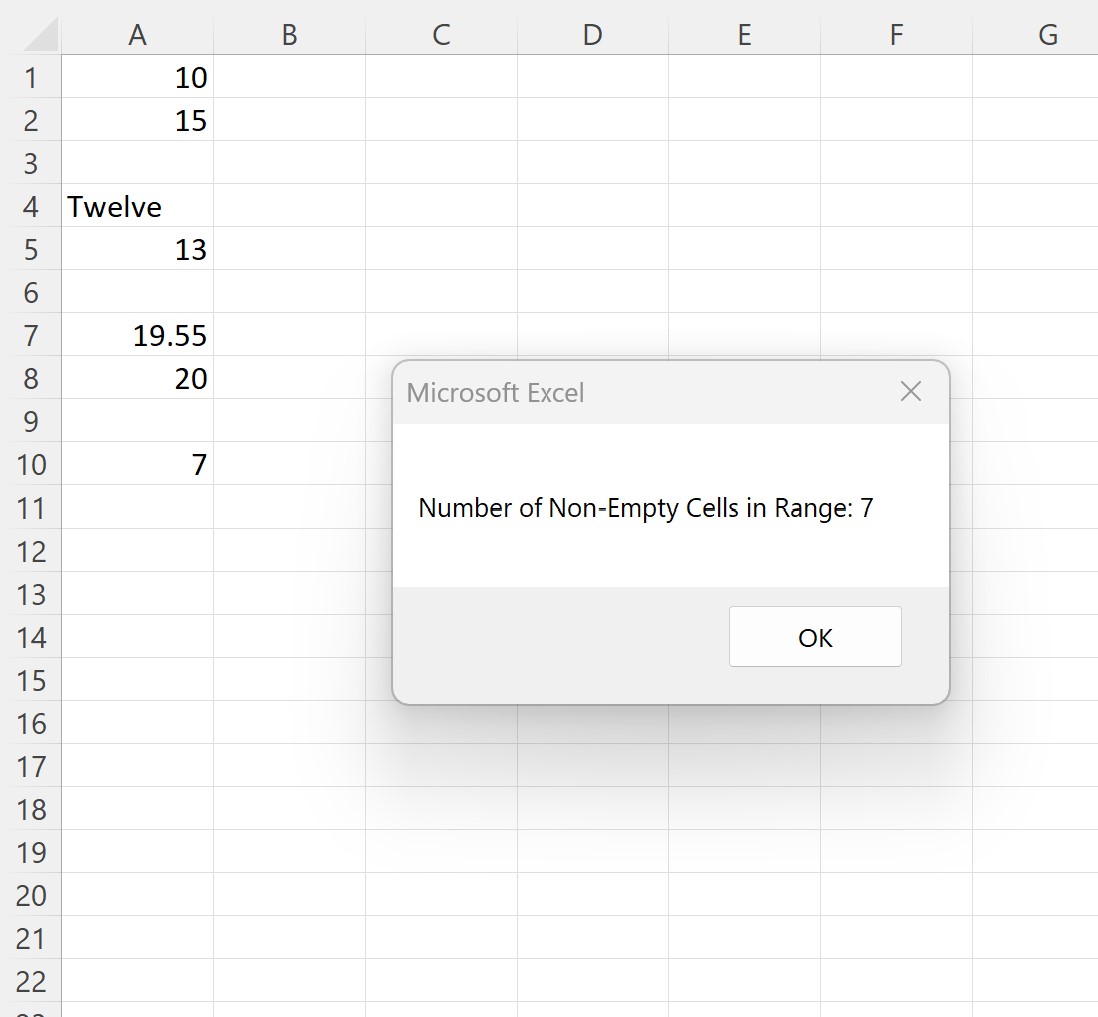 Learning To Count Non-Blank Cells In Excel VBA With The COUNTA Function - PSYCHOLOGICAL STATISTICS