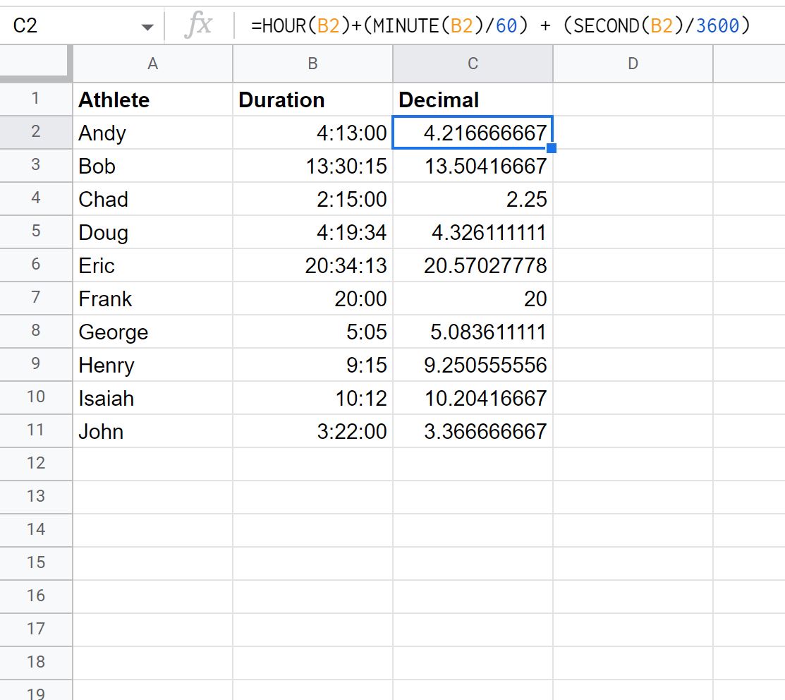 Learn How To Convert Time To Decimal In Google Sheets - PSYCHOLOGICAL ...