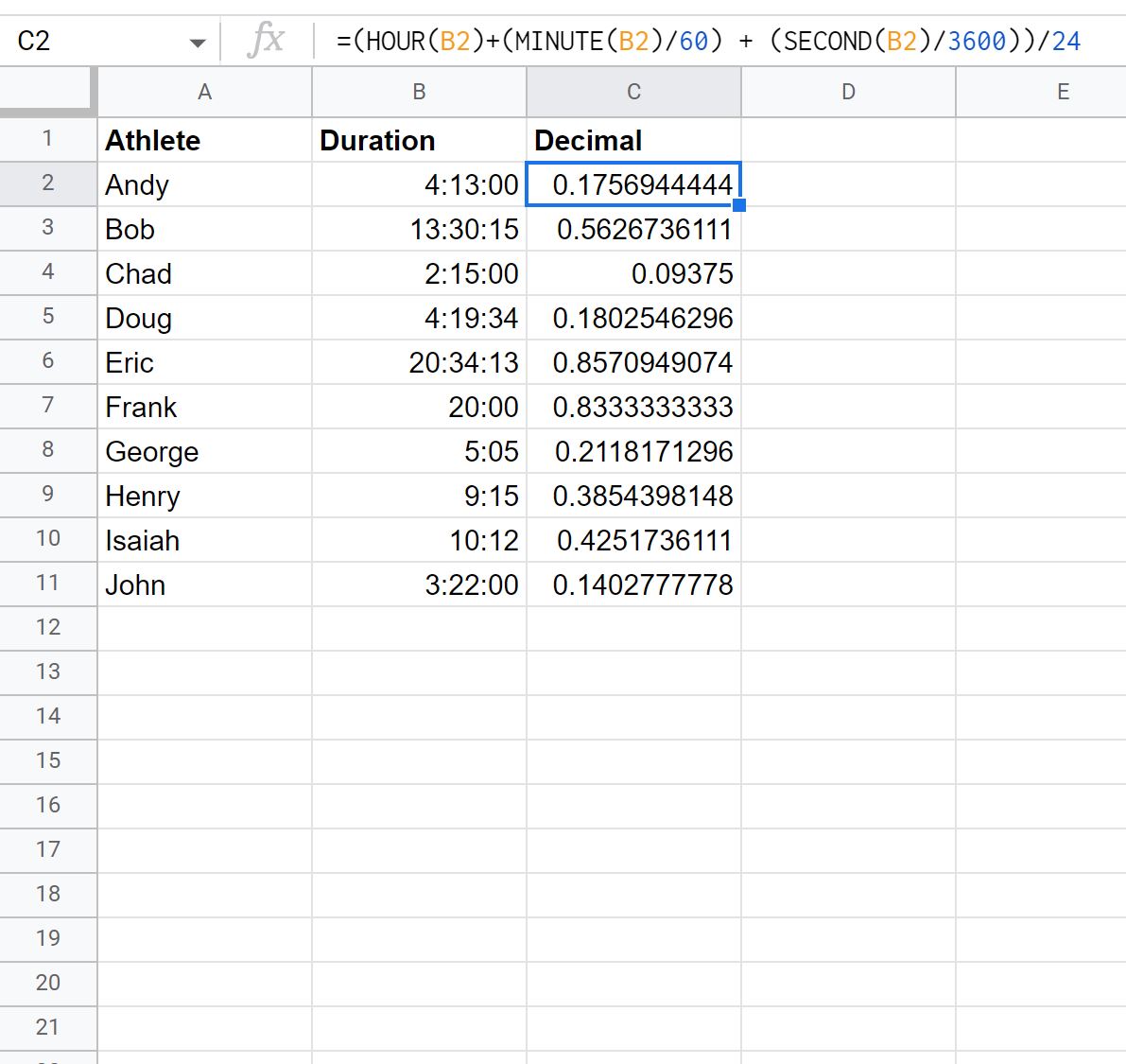 Learn How To Convert Time To Decimal In Google Sheets - PSYCHOLOGICAL ...