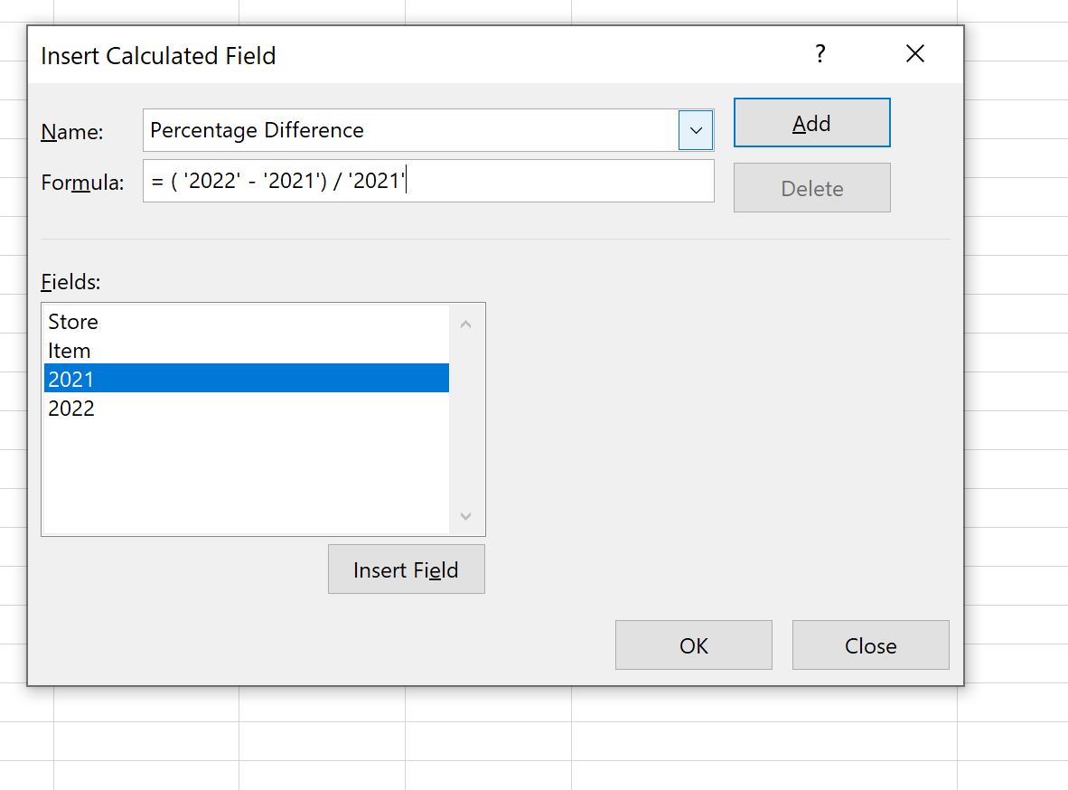 Excel: Find Percentage Difference Between Two Columns in Pivot Table ...