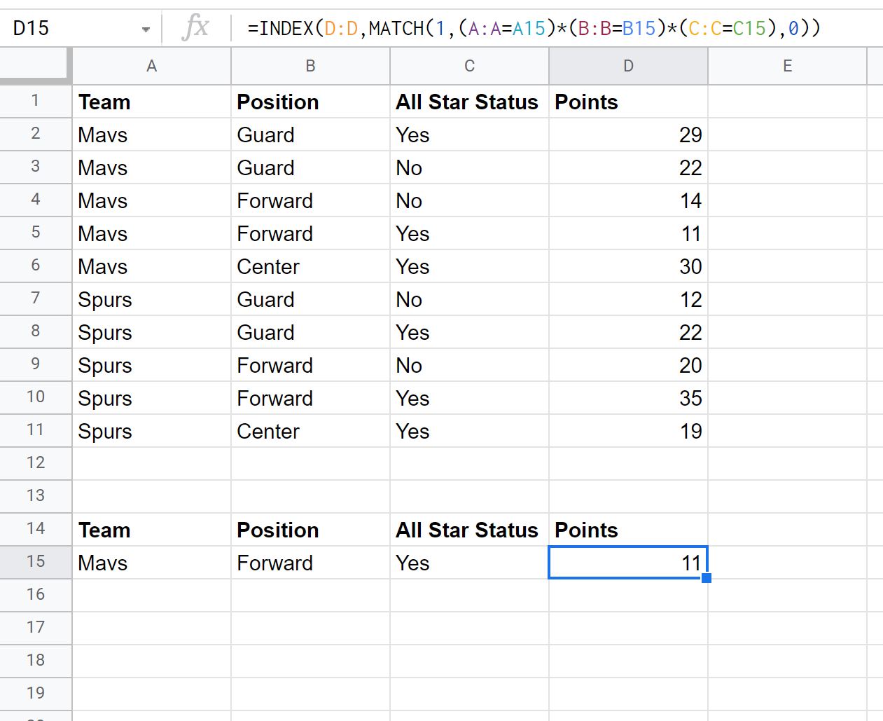 Learning Google Sheets: Mastering INDEX MATCH With Multiple Criteria ...