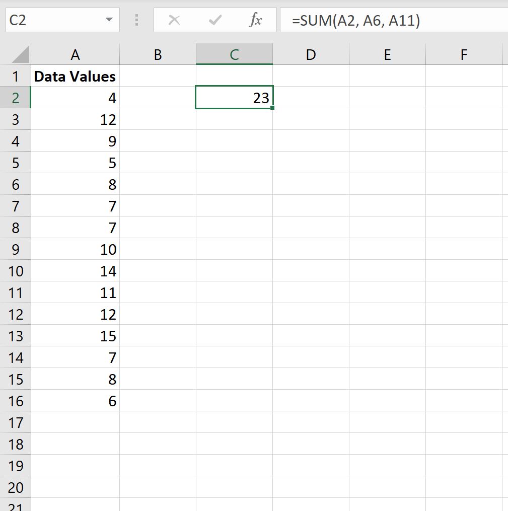 best-way-to-sum-non-contiguous-cells-in-excel-with-examples