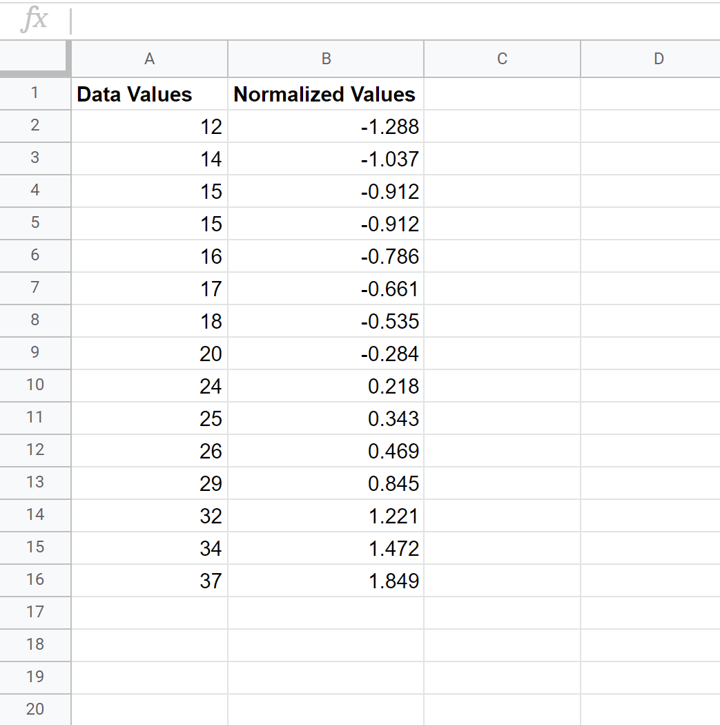 Normalize Data In Google Sheets - PSYCHOLOGICAL STATISTICS