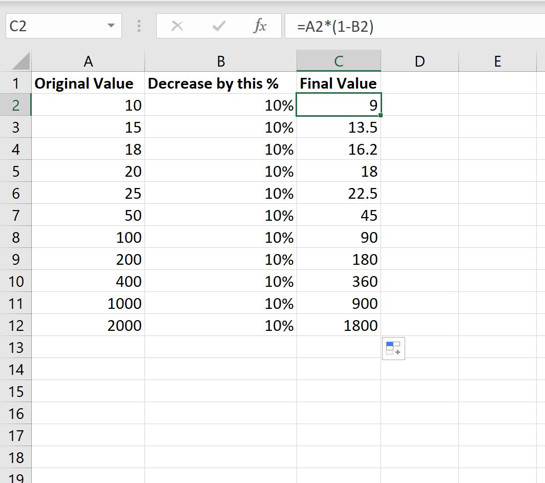Learning How To Calculate Percentage Increase And Decrease In Excel - PSYCHOLOGICAL STATISTICS