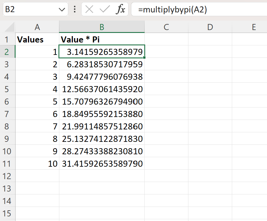 Learning to Use Pi in VBA Calculations - PSYCHOLOGICAL STATISTICS