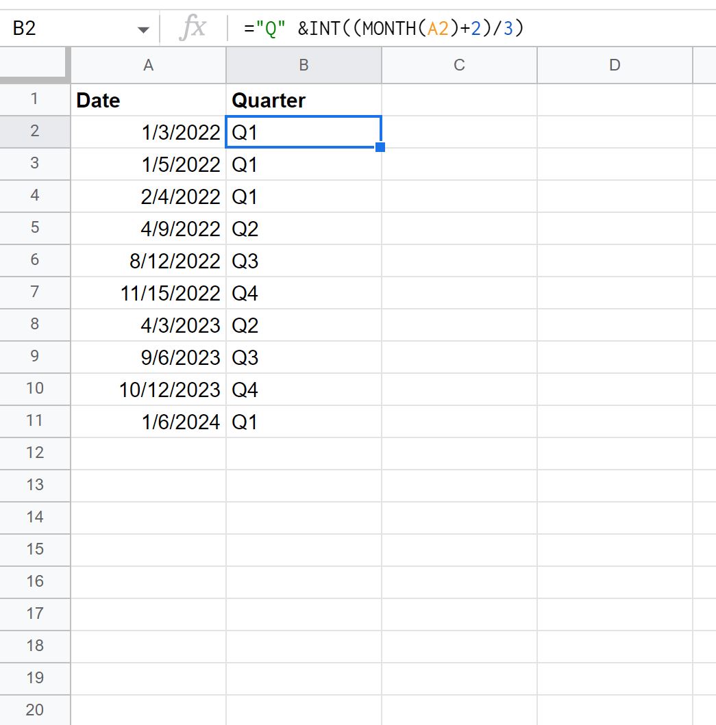 How To Extract Quarter And Year From Dates In Google Sheets: A Step-by ...