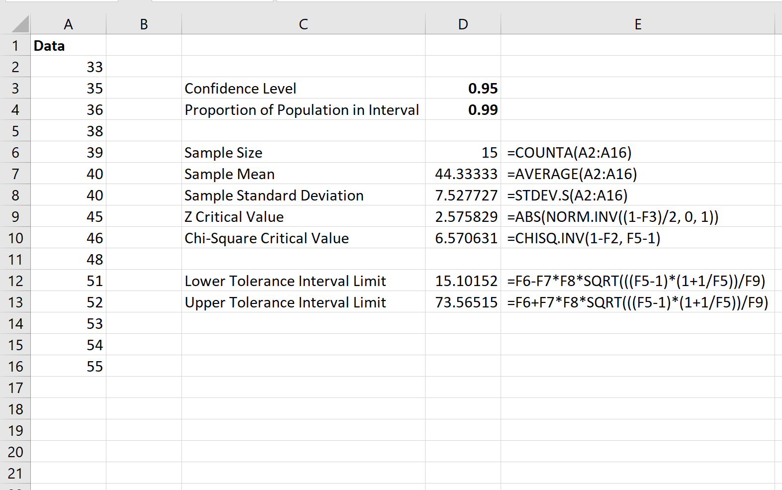 Learning How To Calculate Tolerance Intervals In Excel: A Step-by-Step ...