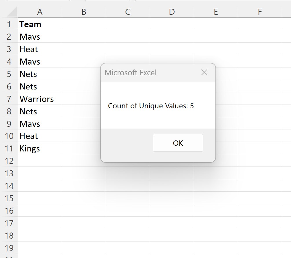 BEST Way To Count Unique Values In Range Using VBA