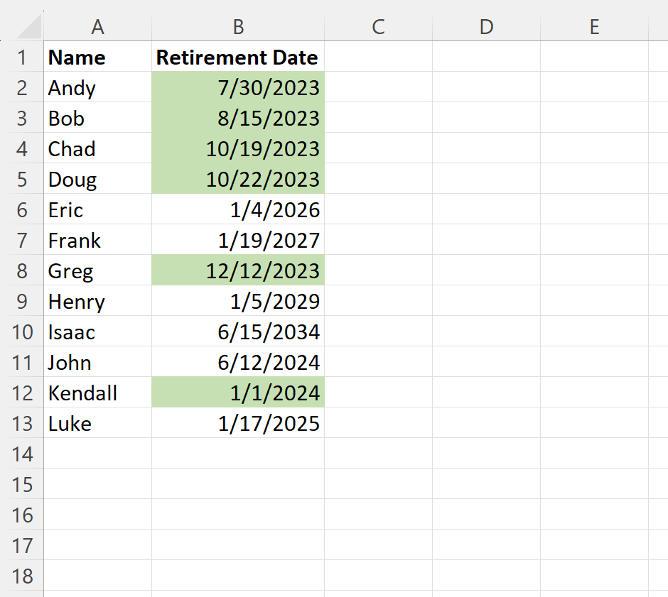 Conditional Formatting In Excel: Highlighting Dates Within A Six-Month ...