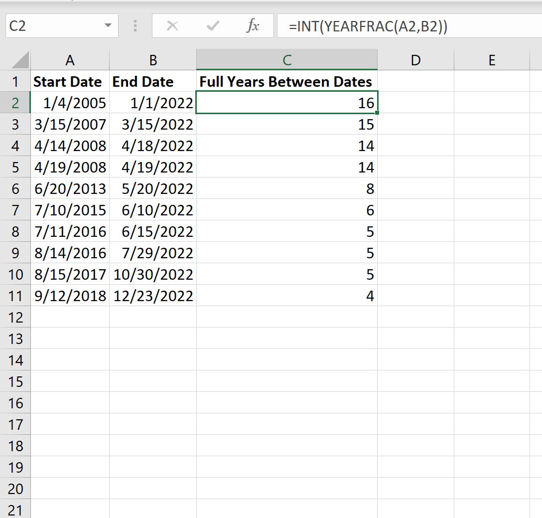 Learning To Calculate Years Between Dates In Excel - PSYCHOLOGICAL ...