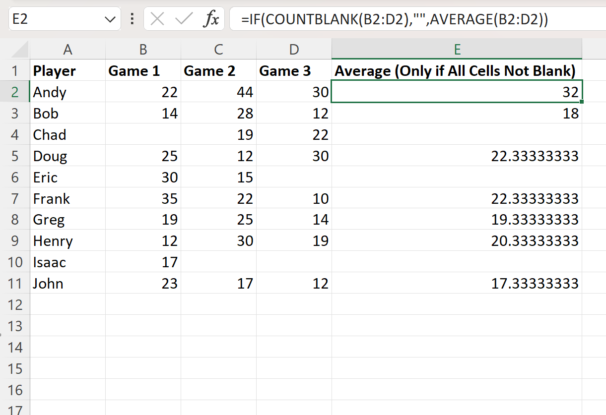 BEST Way To Excel Calculate Only If Not Blank