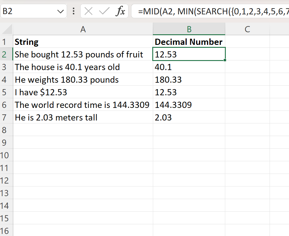 Learn How To Extract Decimal Numbers From Text Strings In Excel ...