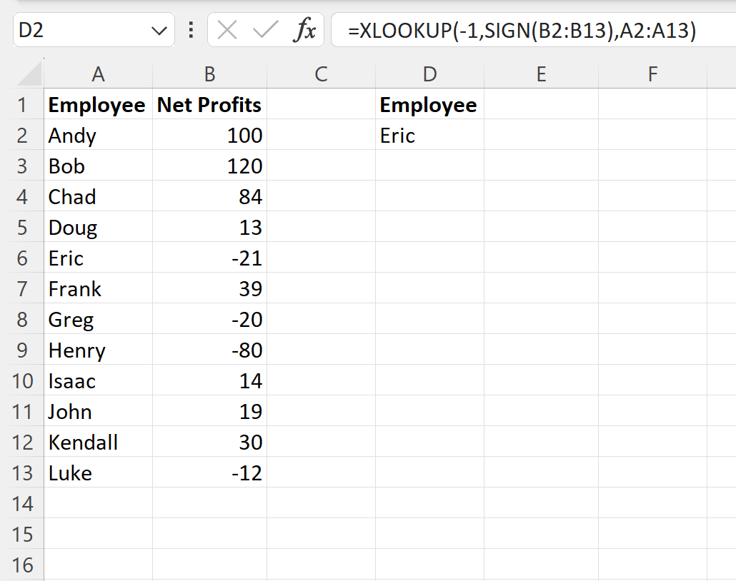 BEST Way To Excel Find First Negative Value In Range