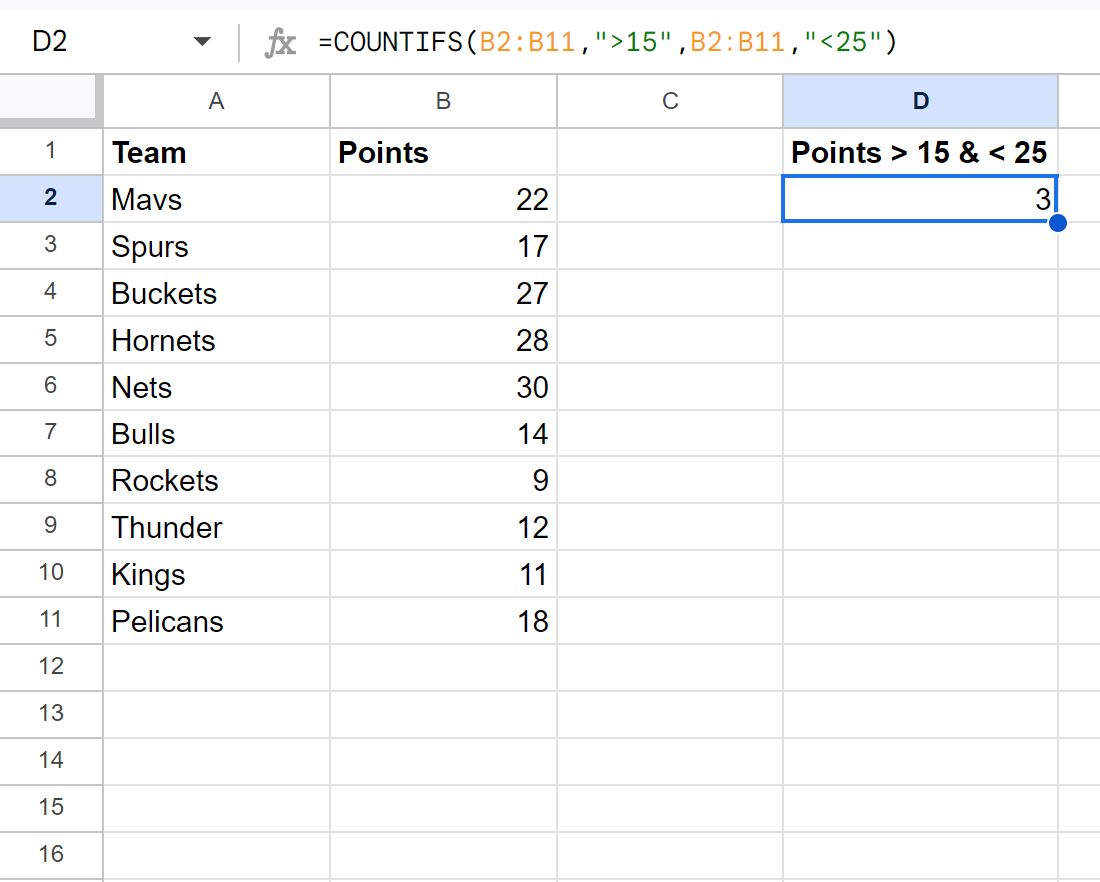 Google Sheets COUNTIF Greater Than But Less Than Some Number google-sheets-countif-greater-than-but-less-than-some-number