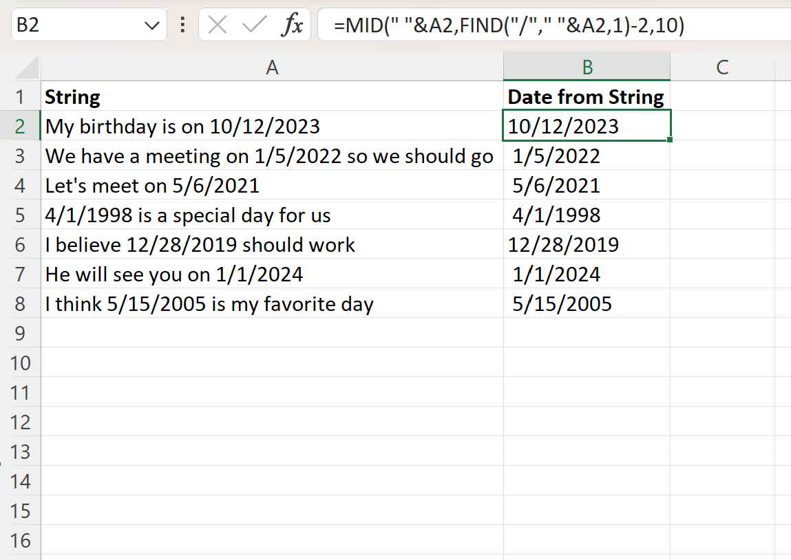BEST Way To Excel Extract Date From Text String