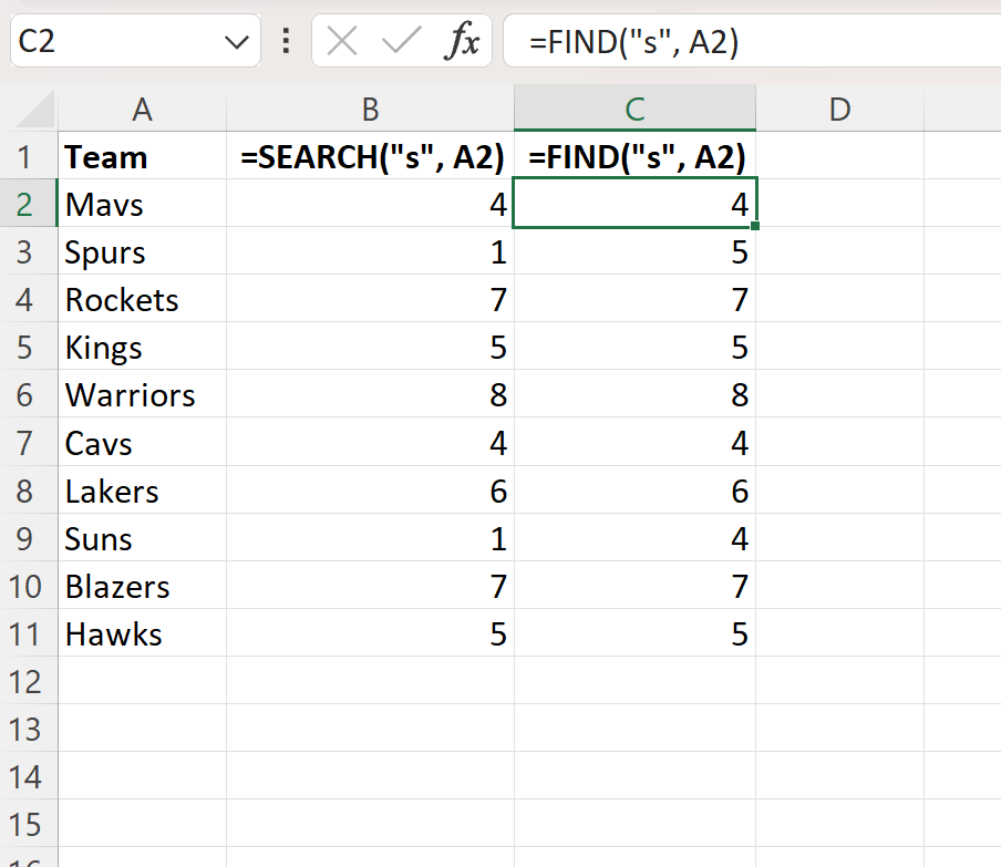 Excel The Difference Between Search Vs Find Functions Psychological Statistics