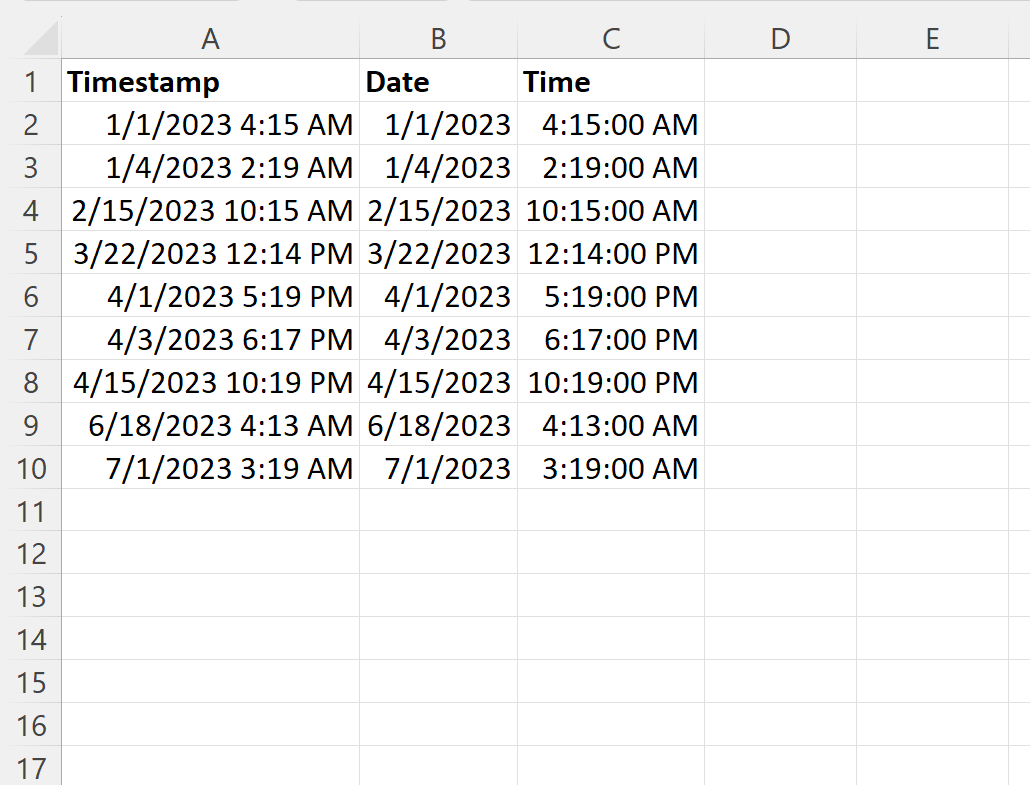 Separate Date And Time In Excel With Example 