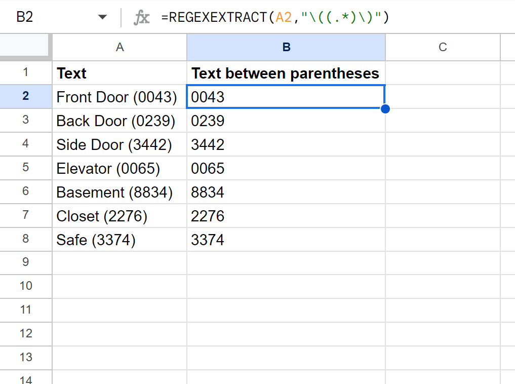 Learning To Extract Text Between Characters In Google Sheets Using REGEXTRACT - PSYCHOLOGICAL ...