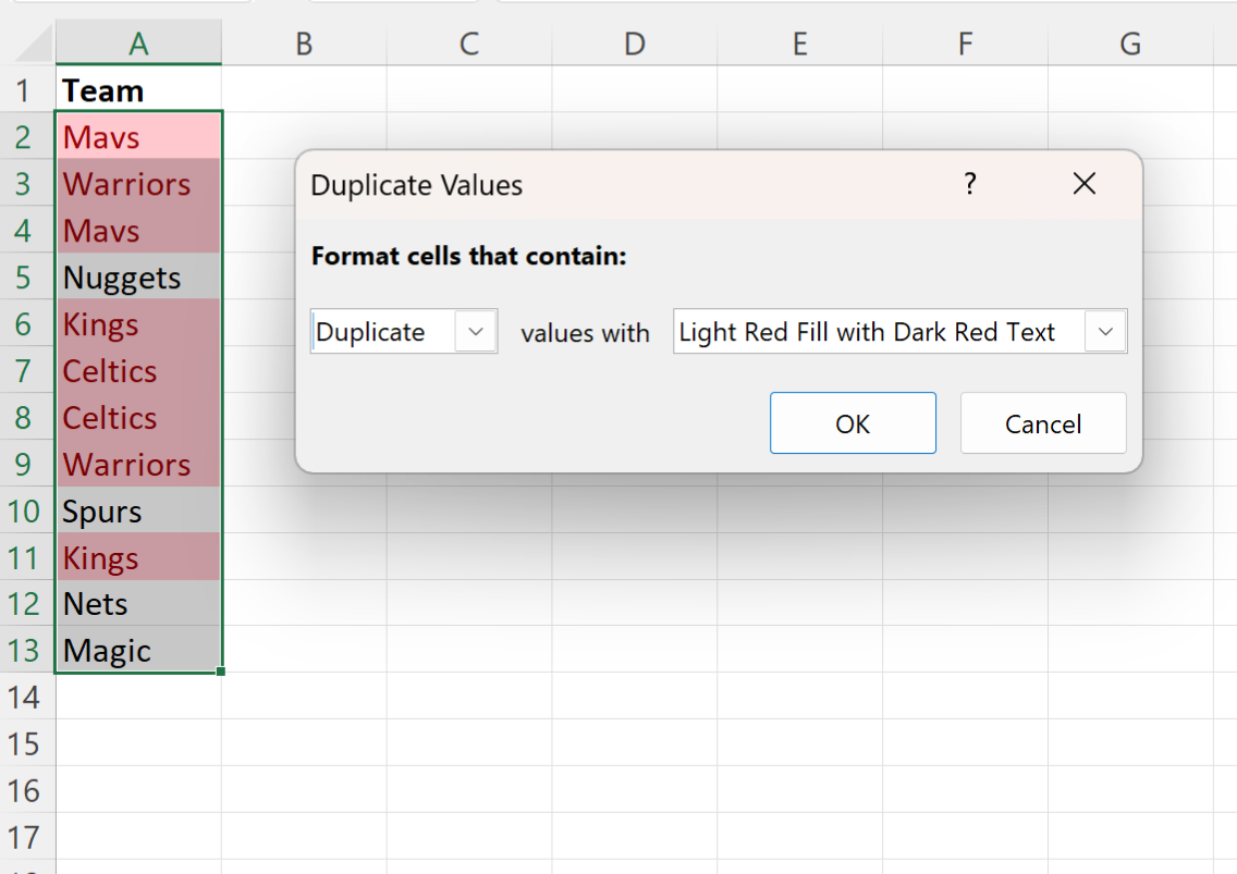 Learning To Identify Duplicate Values In Excel With Conditional ...