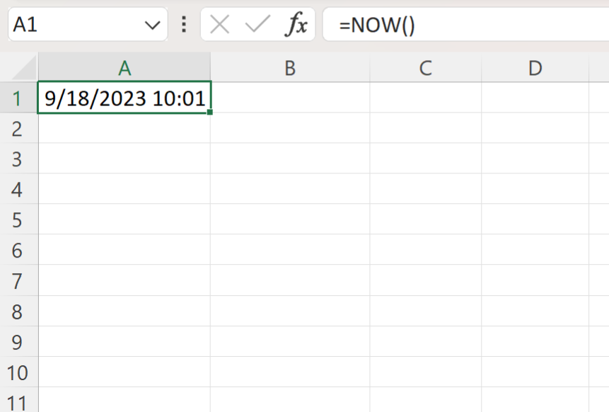 Excel Use Now Function To Return Date Only Psychological Statistics