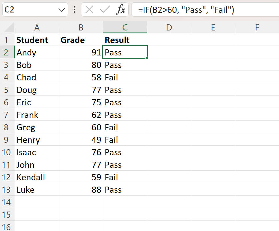 Learn How to Create a Pass/Fail Formula in Excel - PSYCHOLOGICAL STATISTICS