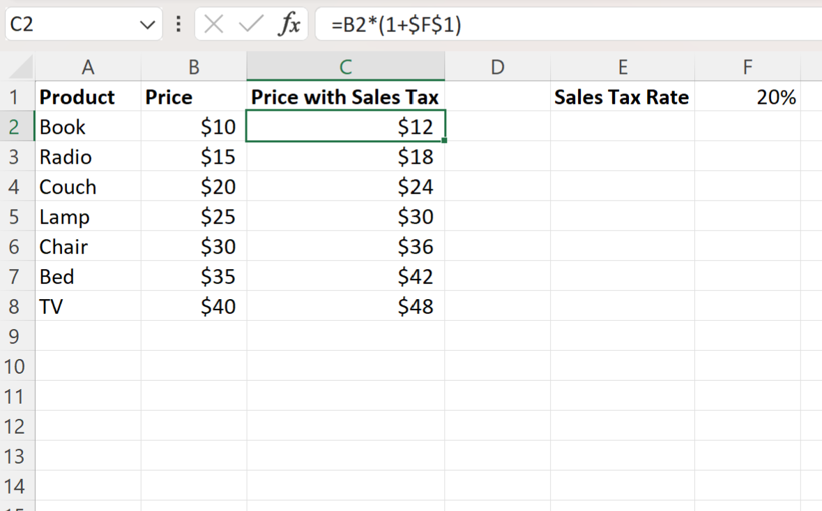 Calculate Sales Tax in Excel (With Examples) - PSYCHOLOGICAL STATISTICS