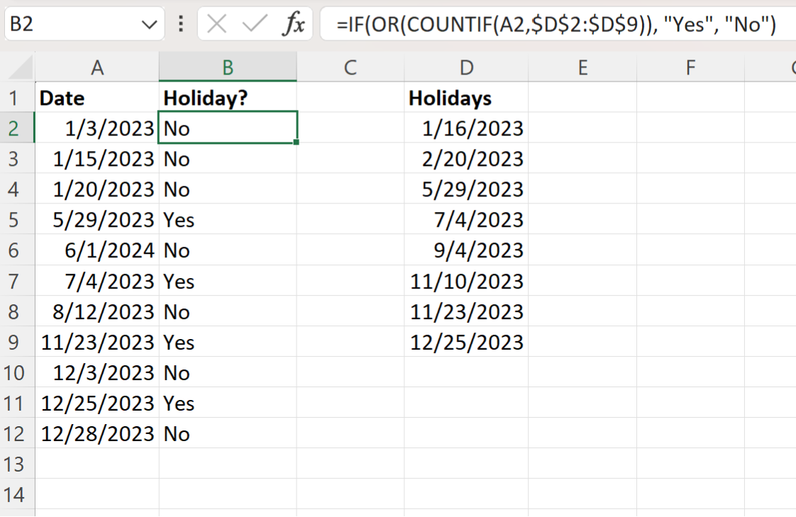 Learning To Identify Holidays In Excel Using Formulas - PSYCHOLOGICAL ...