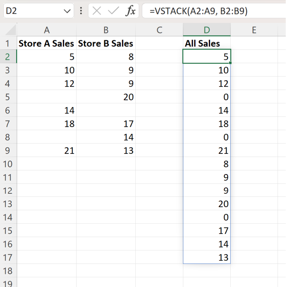 Understanding Excel's VSTACK Function: Combining Columns And Removing Blanks - PSYCHOLOGICAL ...