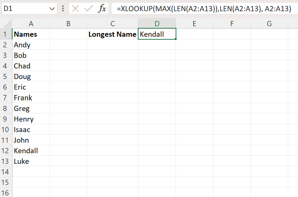 How To Find The Longest Text String In An Excel Column: A Tutorial ...