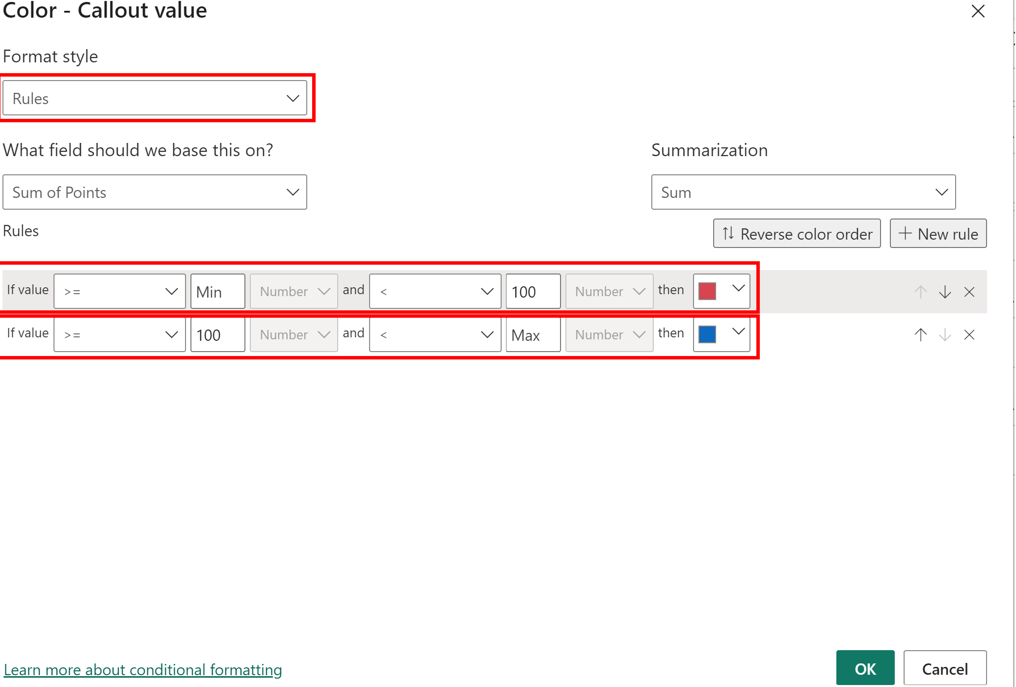 Learning To Use Conditional Formatting On Power BI Cards ...