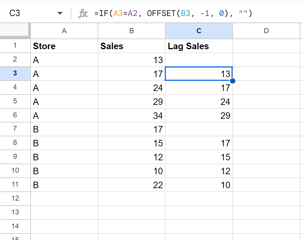 Learn How To Calculate Lagged Values In Google Sheets Using The OFFSET ...