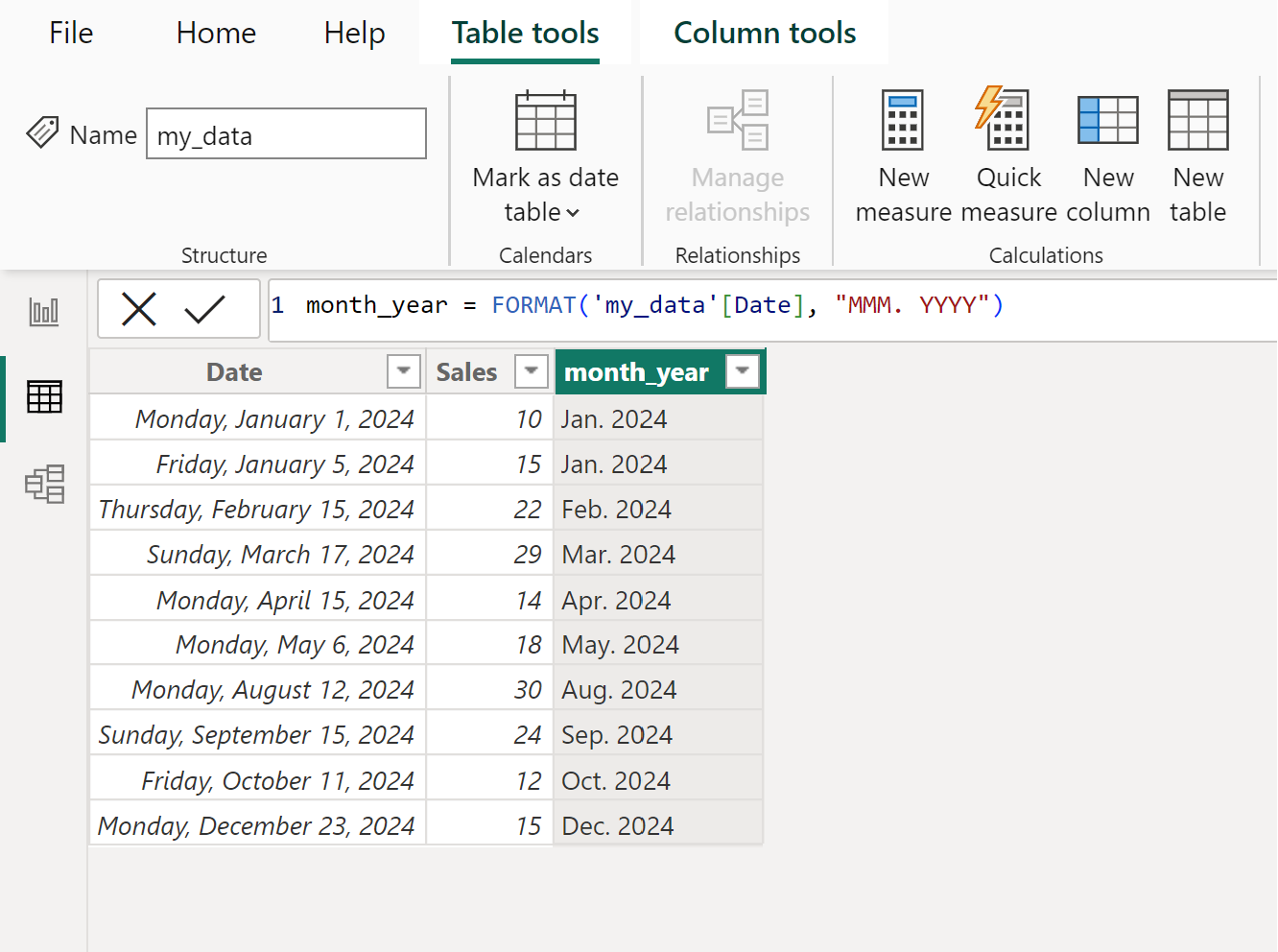 Learning DAX: Formatting Dates As Month And Year In Power BI ...