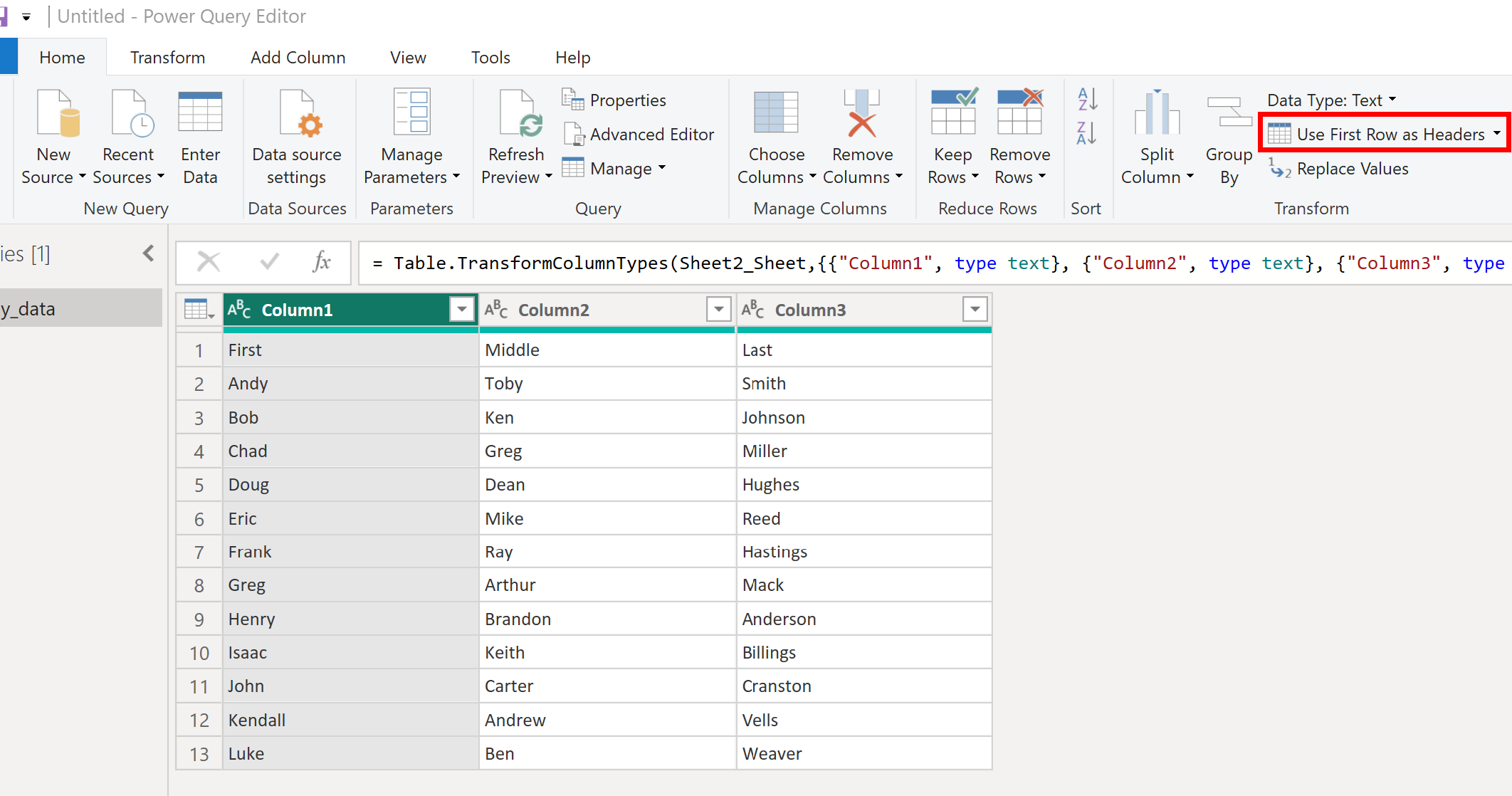 Learning To Use The First Row As Headers In Power BI Tables ...