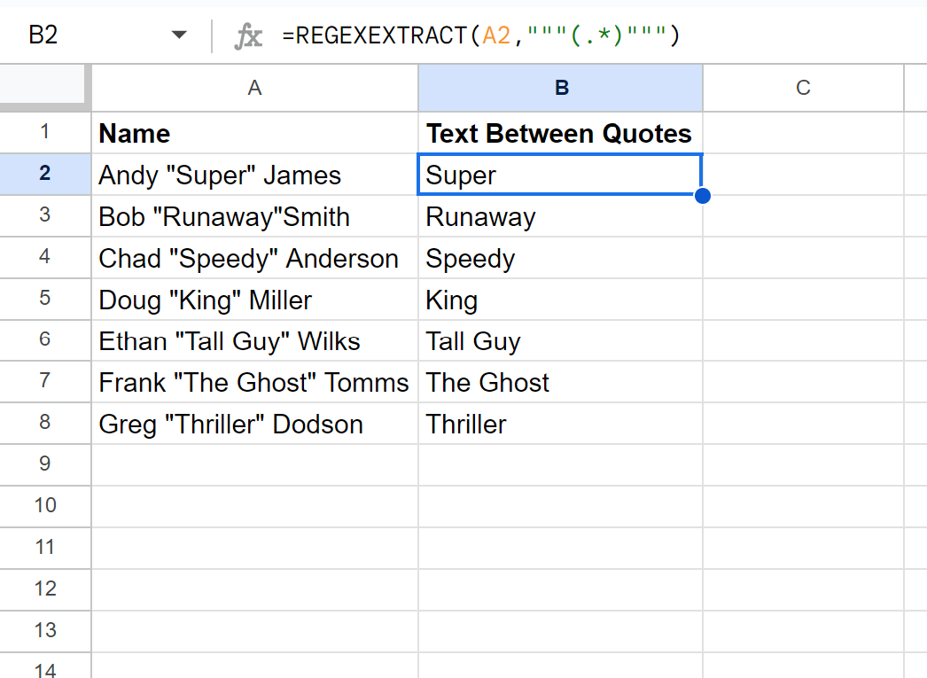 Extracting Text Between Quotes: A Google Sheets Tutorial Using Regular ...