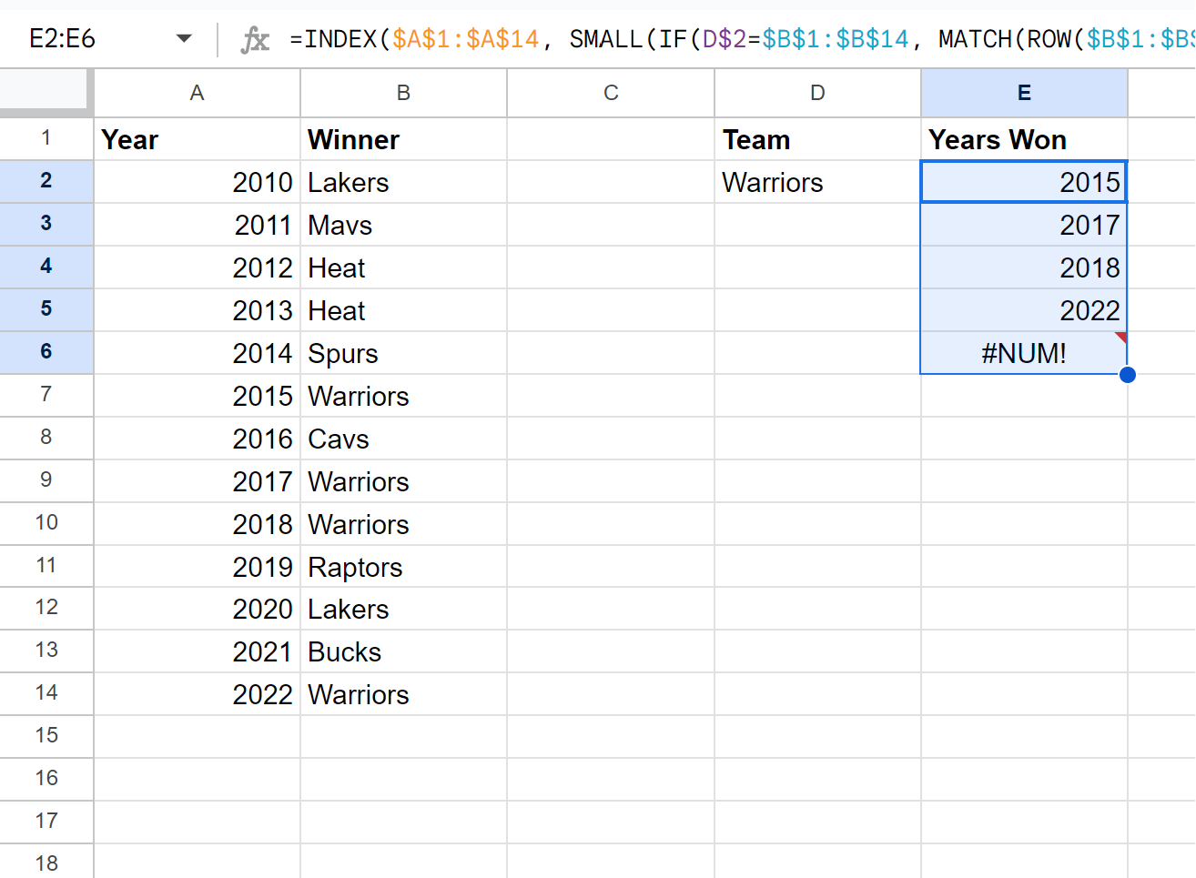 Google Sheets: Return Multiple Values Based on Single Criteria - PSYCHOLOGICAL STATISTICS