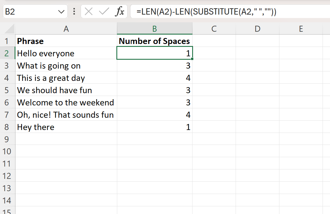 Counting Spaces In Excel: A Step-by-Step Guide To Using Formulas ...