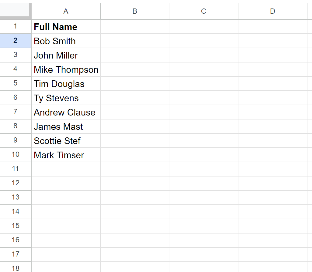 Extracting First Initial And Last Name From Full Names In Google Sheets ...